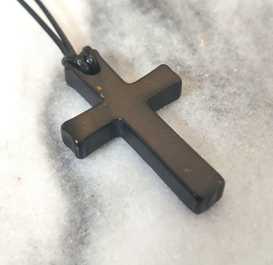 Shungite Pendant Necklace Cross, 4G 5G EMF Protection Grounding Healing ...