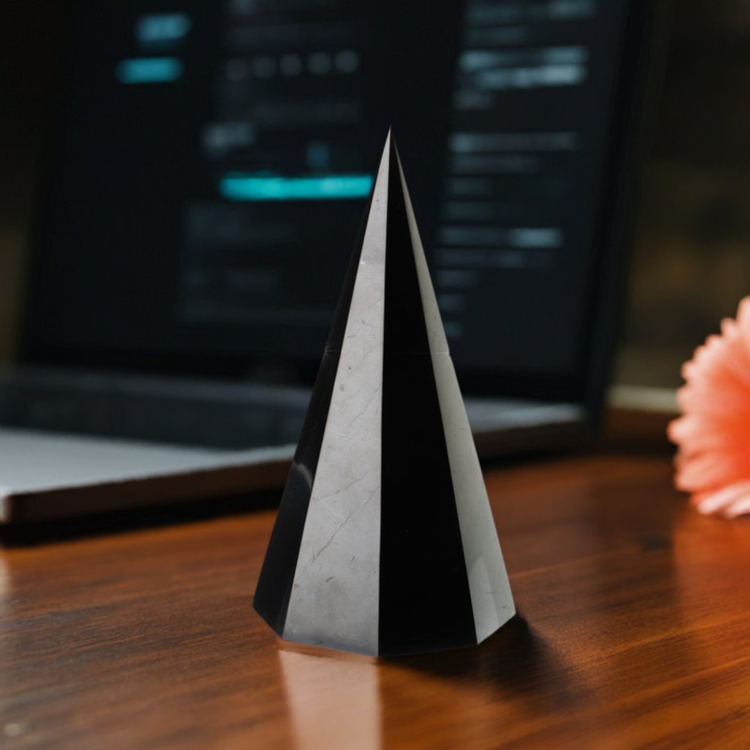 Shungite Octahedral Pyramid 50mm EMF Protection Grounding Healing ...