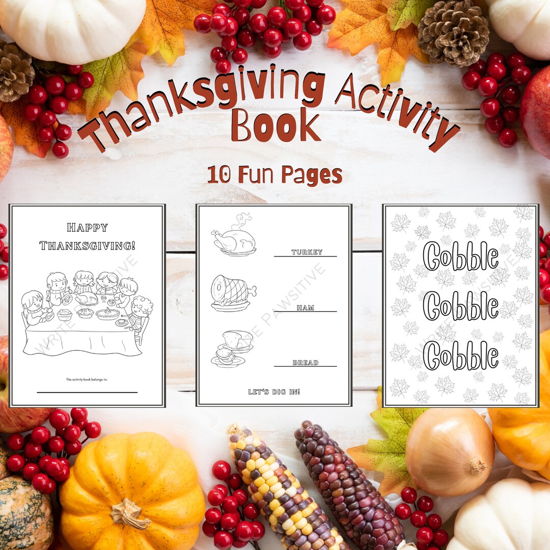 Thanksgiving Coloring Pages, Instant Download - Etsy
