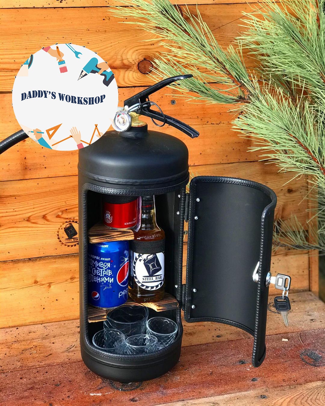 Father's Day Fire Extinguisher Mini Bar Fireman Gift - Etsy