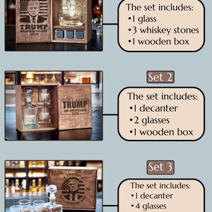 Trump 2025 Whiskey Decanter Set – Personalized MAGA Gift With Engraved ...