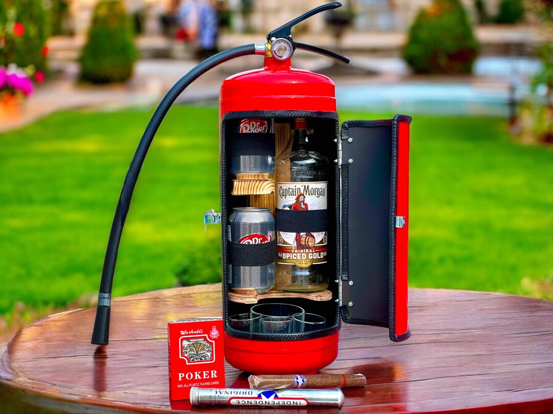 Fire Extinguisher Mini Bar: Personalized Drinks Cabinet & Whisky ...