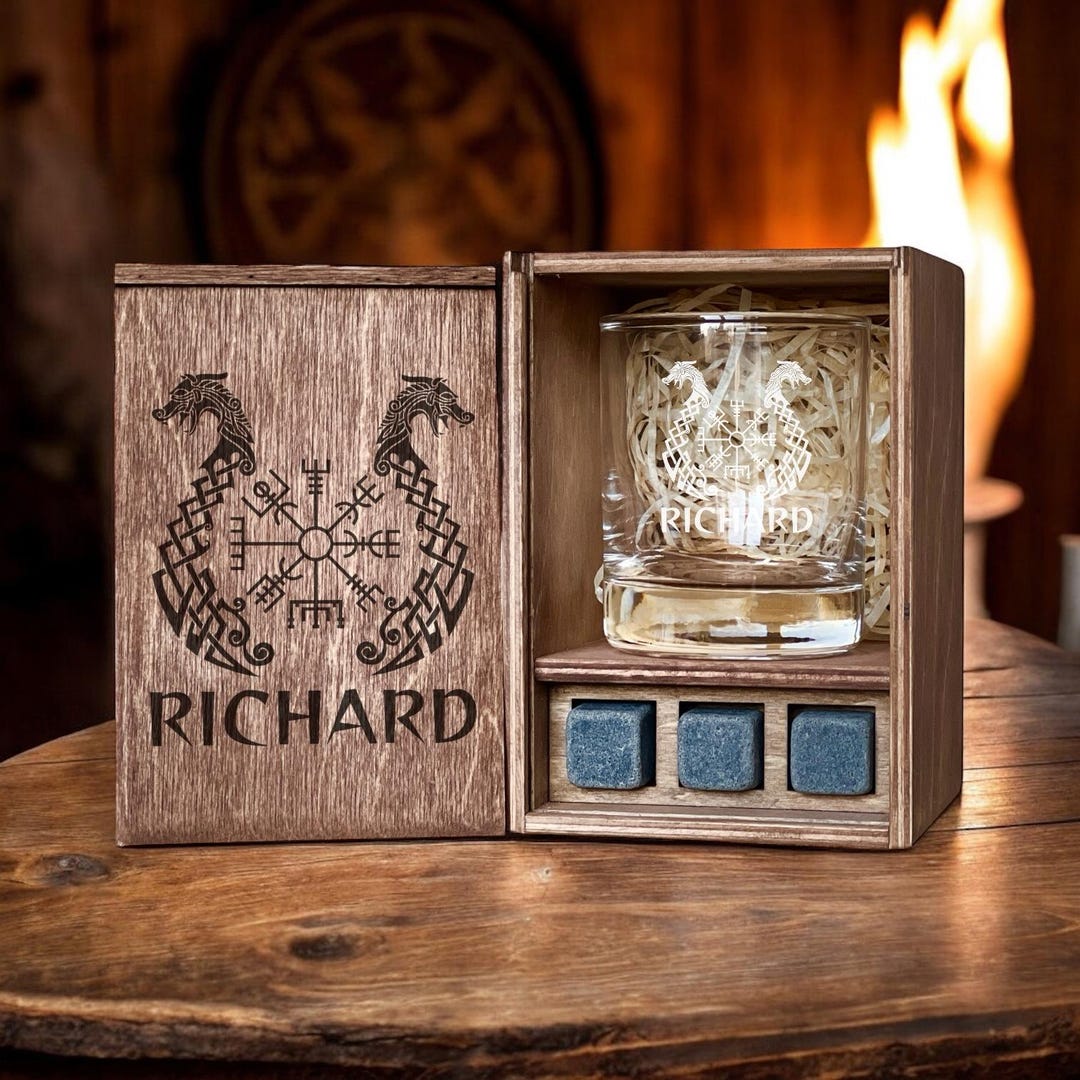 Viking Whiskey Decanter Set – Gift for Viking Fan, Personalized ...