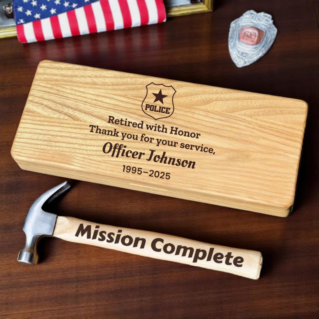 Police Retirement, Custom Hammer Gift, Engraved Hammer, Retired Police ...
