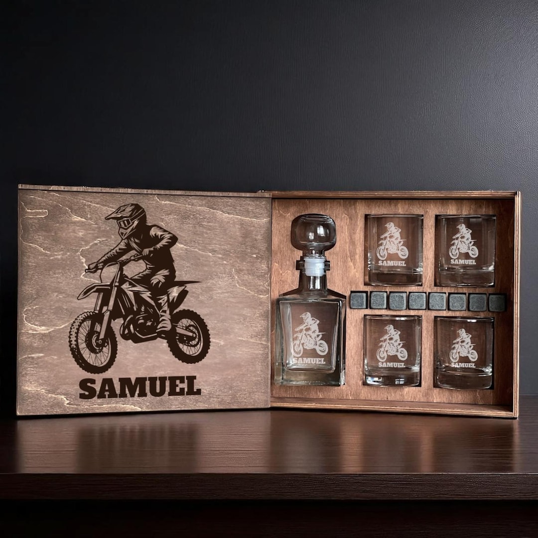 Motorcycle Whiskey Set, Motorcycle Groomsman, Biker Gifts, Motorcycle ...