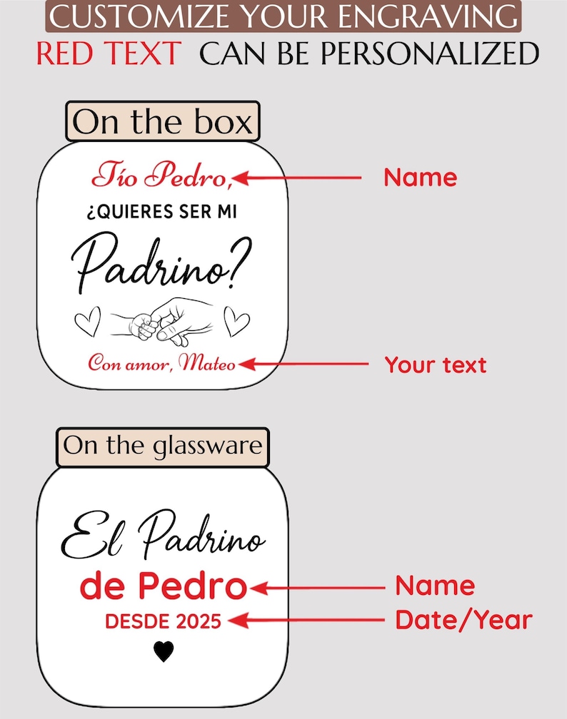 Quieres Ser Mi Padrino, El Padrino Gift, Caja Propuesta, Personalized ...