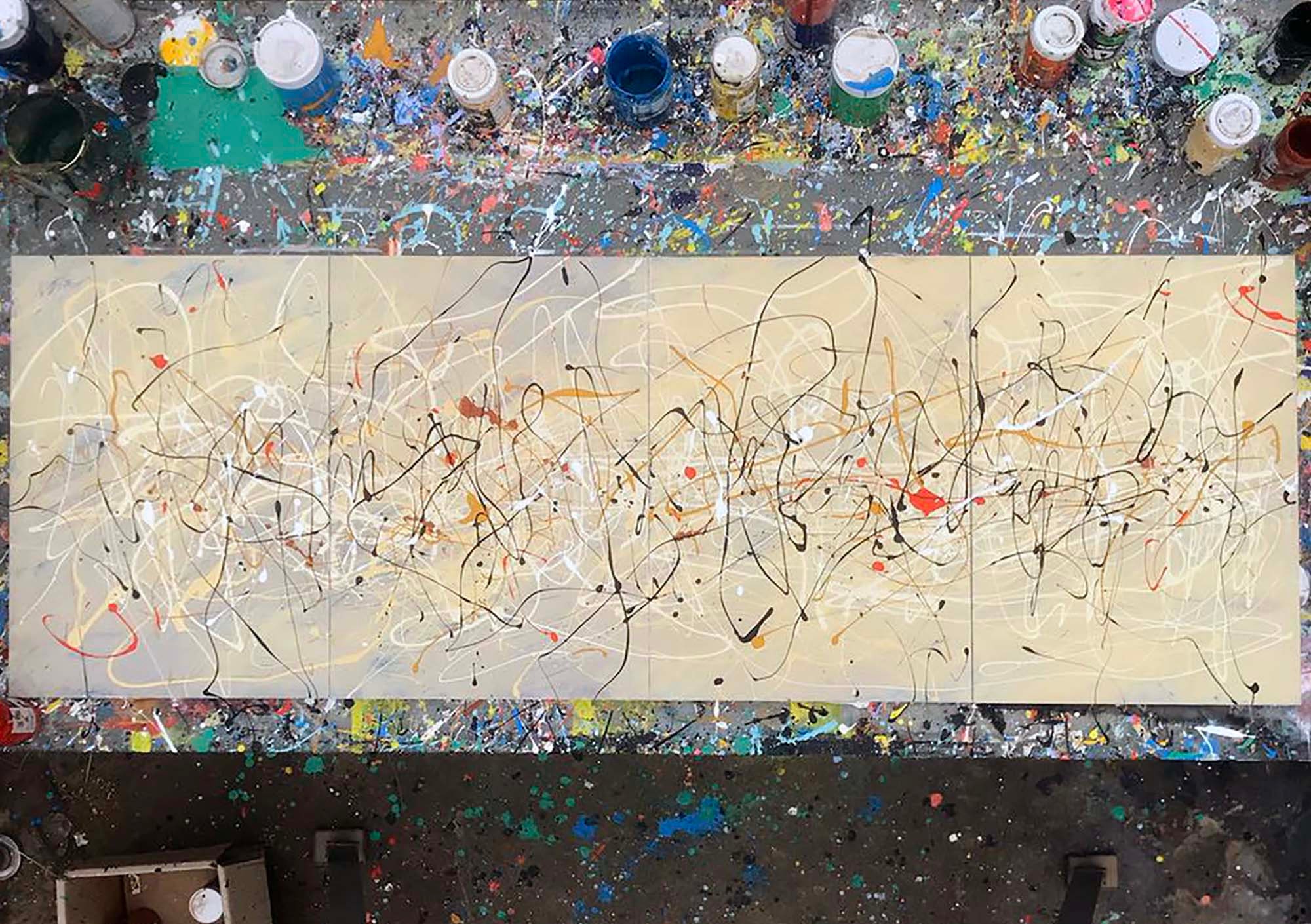 Abstract Drip Style Painting on Canvas. Original Abstract Wall - Etsy