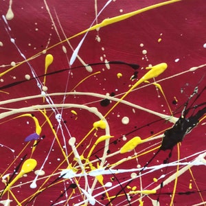 Original Abstract Wall Art. Red Oil Painting Canvas - Etsy