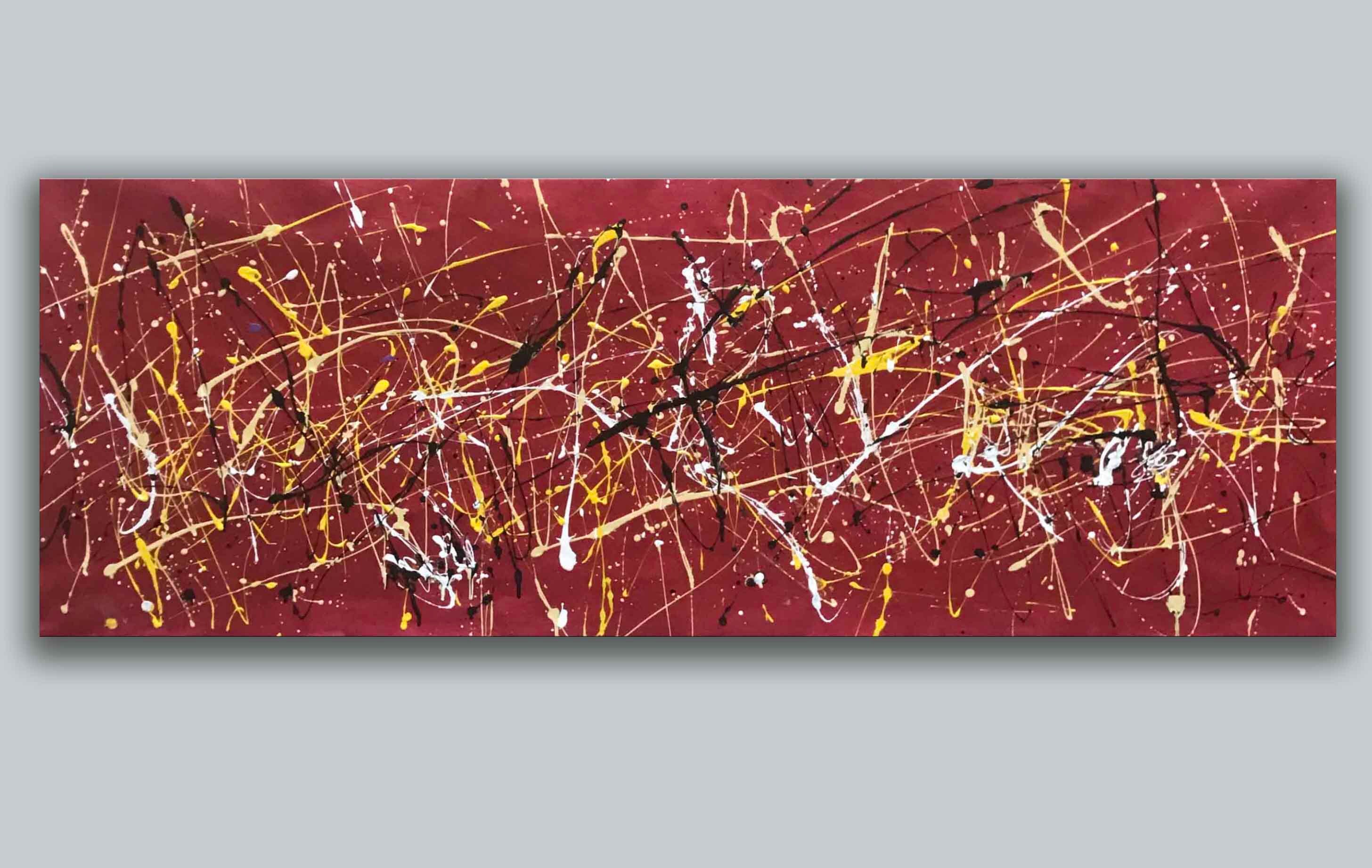 Original Abstract wall art. Red oil painting canvas | Etsy