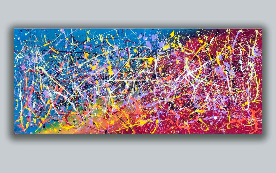 Jackson Pollock Style Painting.large Wall Art .62. - Etsy