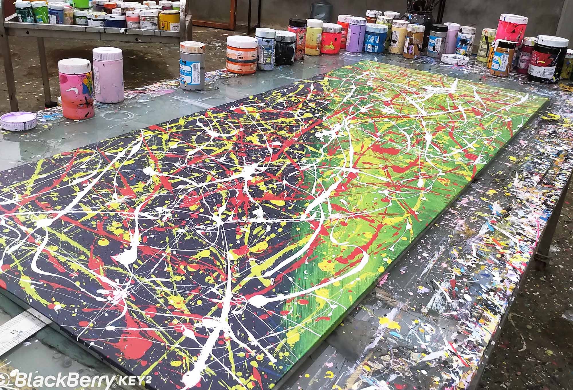 Office Wall Art Jackson Pollock Style Painting.large Wall Art - Etsy