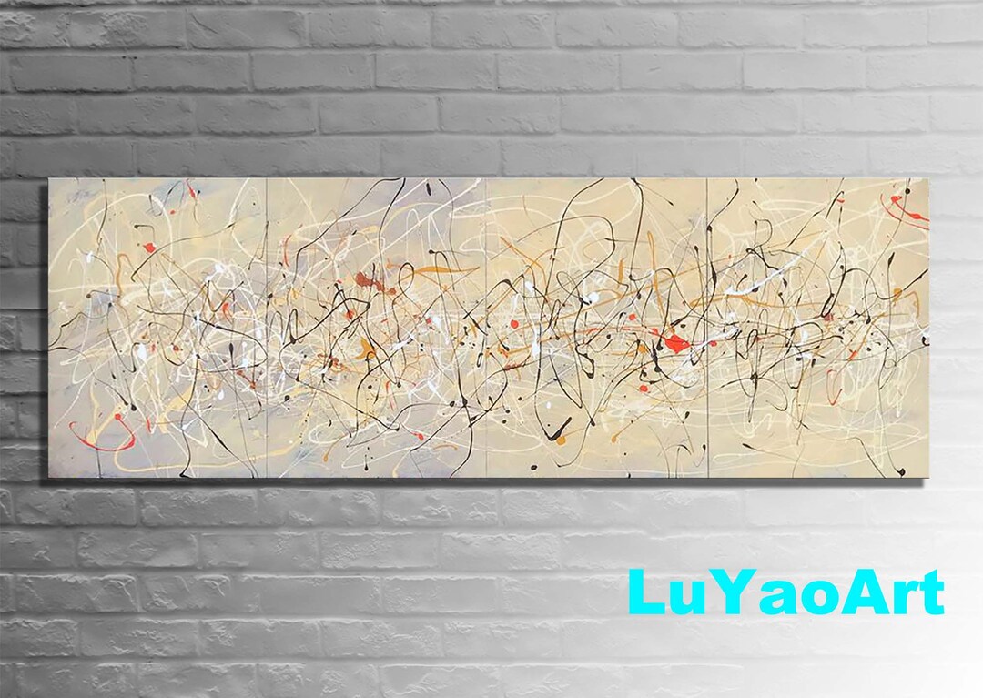 Abstract Drip Style Painting on Canvas. Original Abstract Wall - Etsy