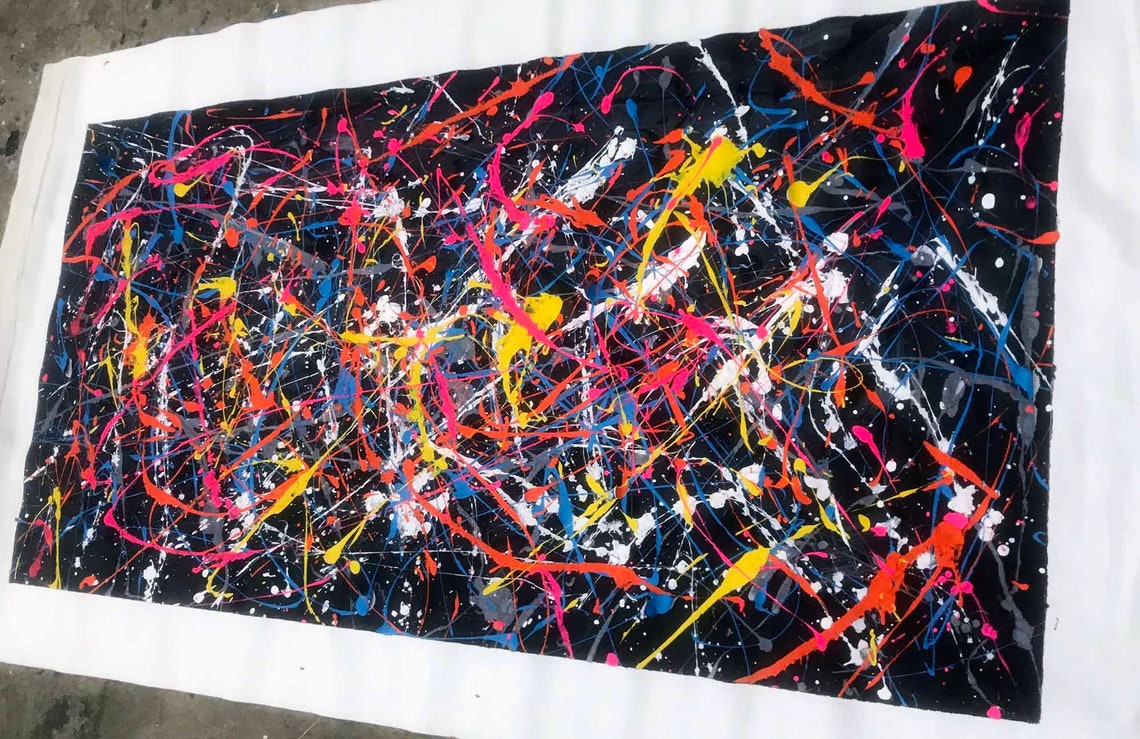 Office Wall Art Jackson Pollock Style Painting.large Wall Art - Etsy