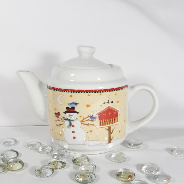 Snowman Teapot - Etsy