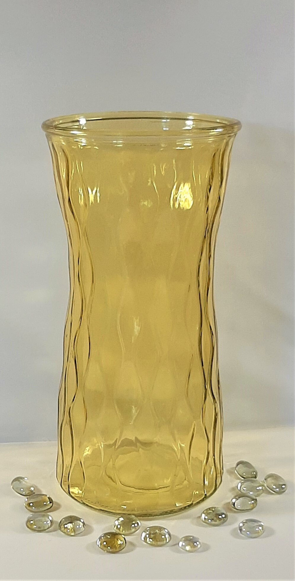 Vintage Amber Glass Vase.vase With Net Pattern. Collectible | Etsy