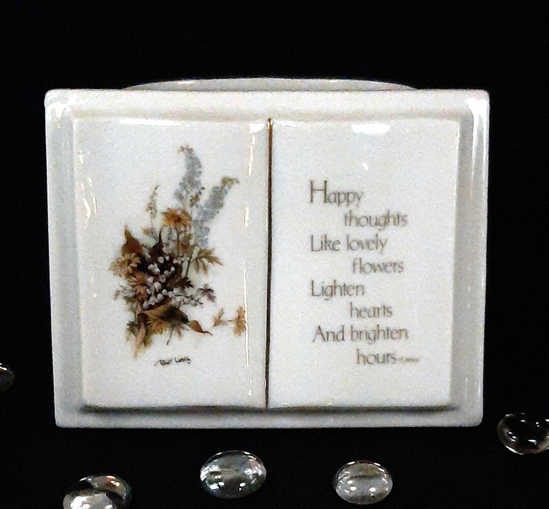 Porcelain Poem Vase. Vintage Book Shaped Vase With a Poem on It ...