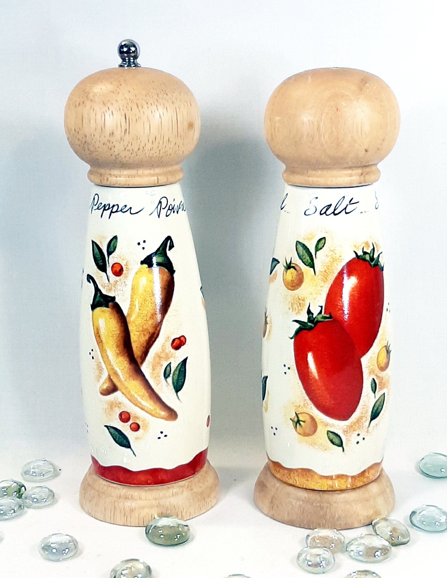 Vintage decor Ceramic Salt and Pepper Shaker set retro decor Famrhouse ...