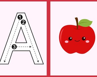 26 Printable Alphabet Tracking Worksheets. Preschool & Kindergarten - Etsy
