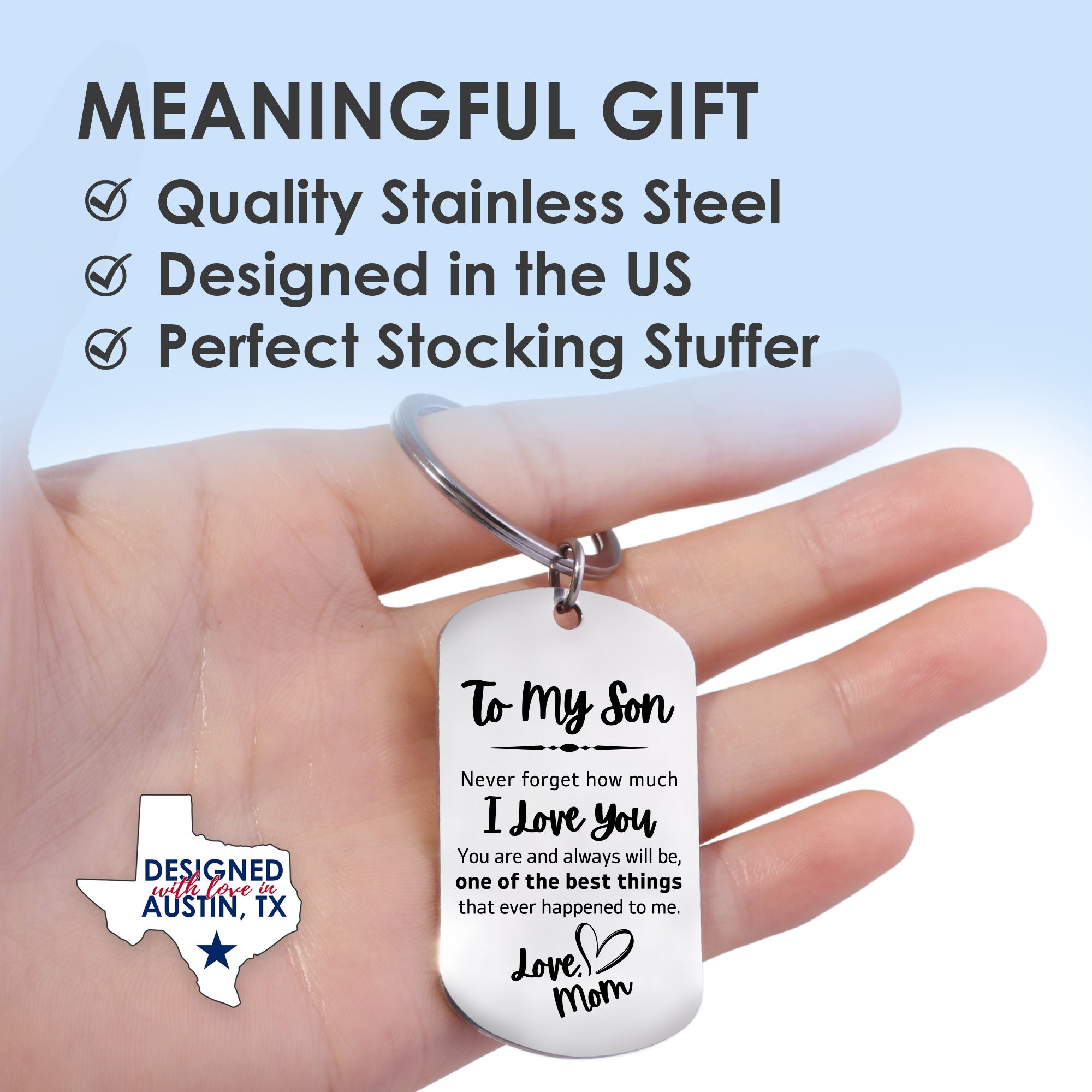 To My Son Keychain, Mother to Son Gifts From Mom, I Love You Son Gifts ...