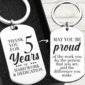 5 Year Work Anniversary Keychain, Happy 5th Work Anniversary for Women ...