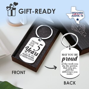 5 Year Work Anniversary Keychain, Happy 5th Work Anniversary for Women ...