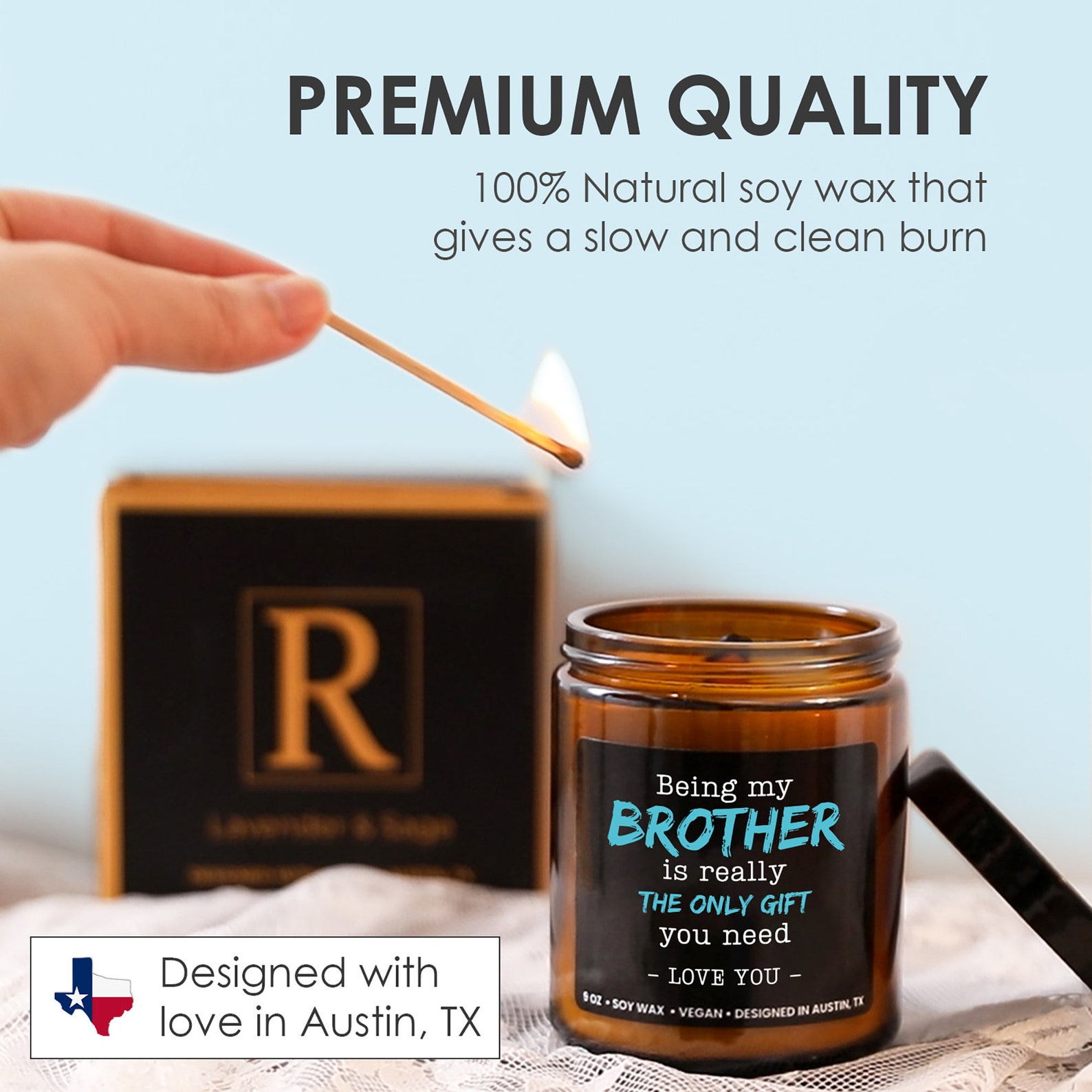Being My Brother is the Only Gift You Need Candle, Funny Brother Gifts ...