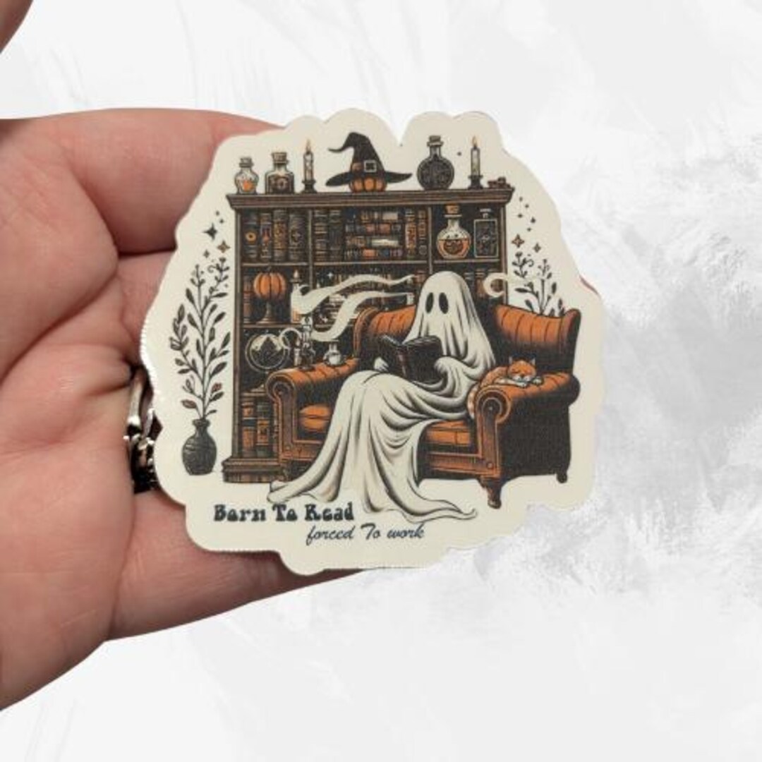 Halloween Ghost Reading Library Stickers Bookish Sticker Waterproof ...