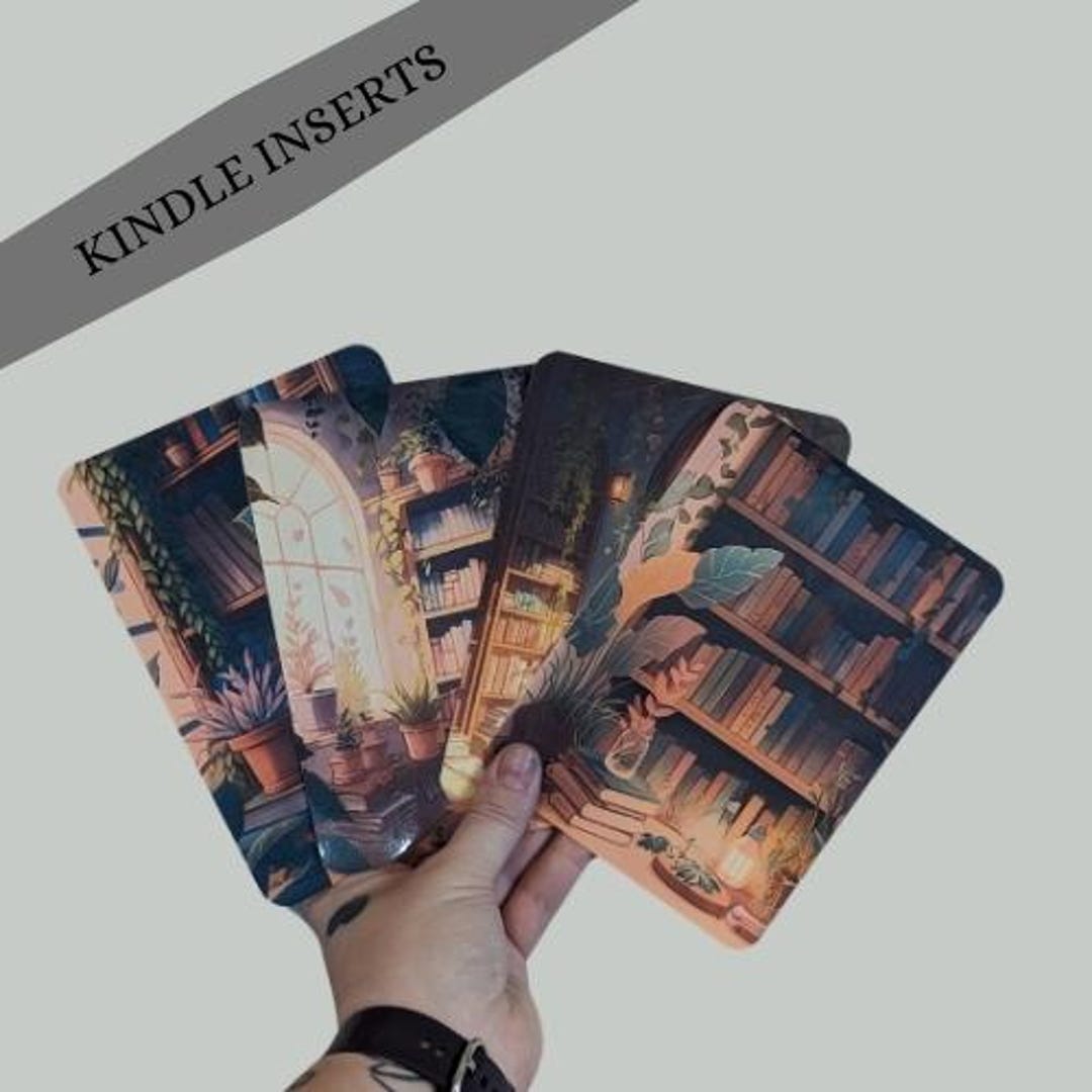 Bookcase Library Plant Kindle Case Inserts E-reader Case Insert ...