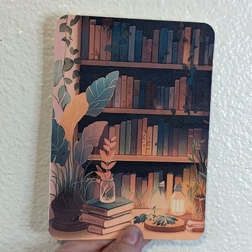 Bookcase Library Plant Kindle Case Inserts E-reader Case Insert Handmade Book Gift Cardstock E ...