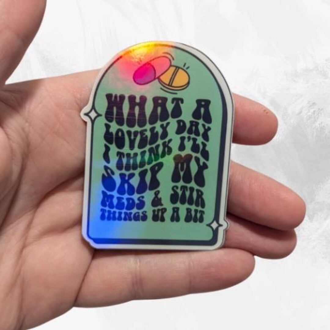 Funny Bright Medication Puns Mental Heath Pun Stickers Bookish Sticker ...