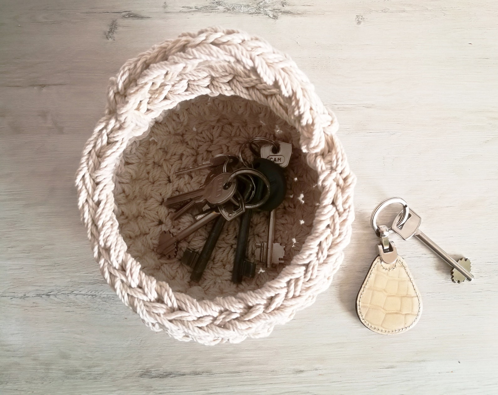 Key Holder for Wall Key Container Crochet Basket Small - Etsy Canada