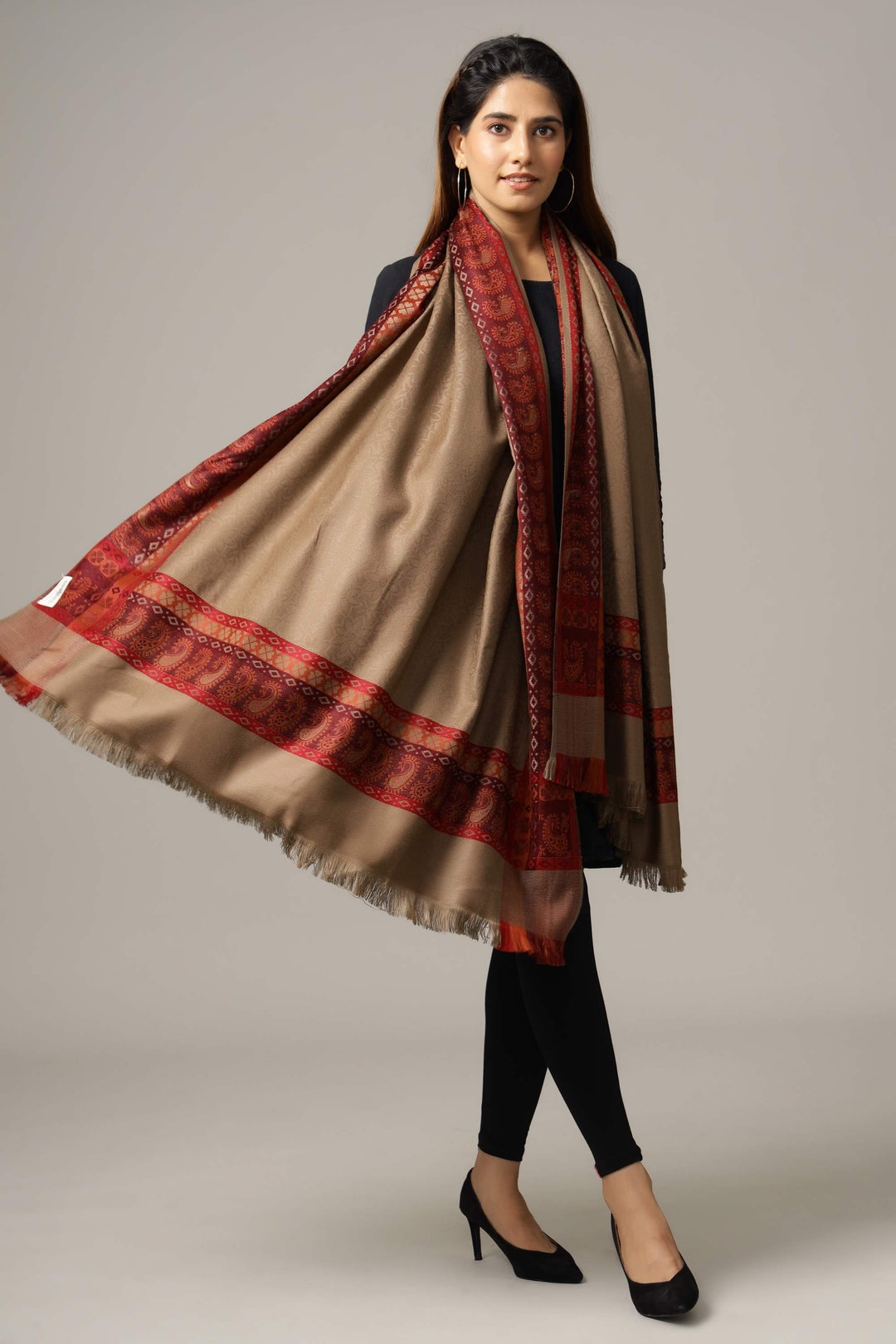 Indian Wool Shawl Designer Shawl Handmade Shawl Fashionable - Etsy