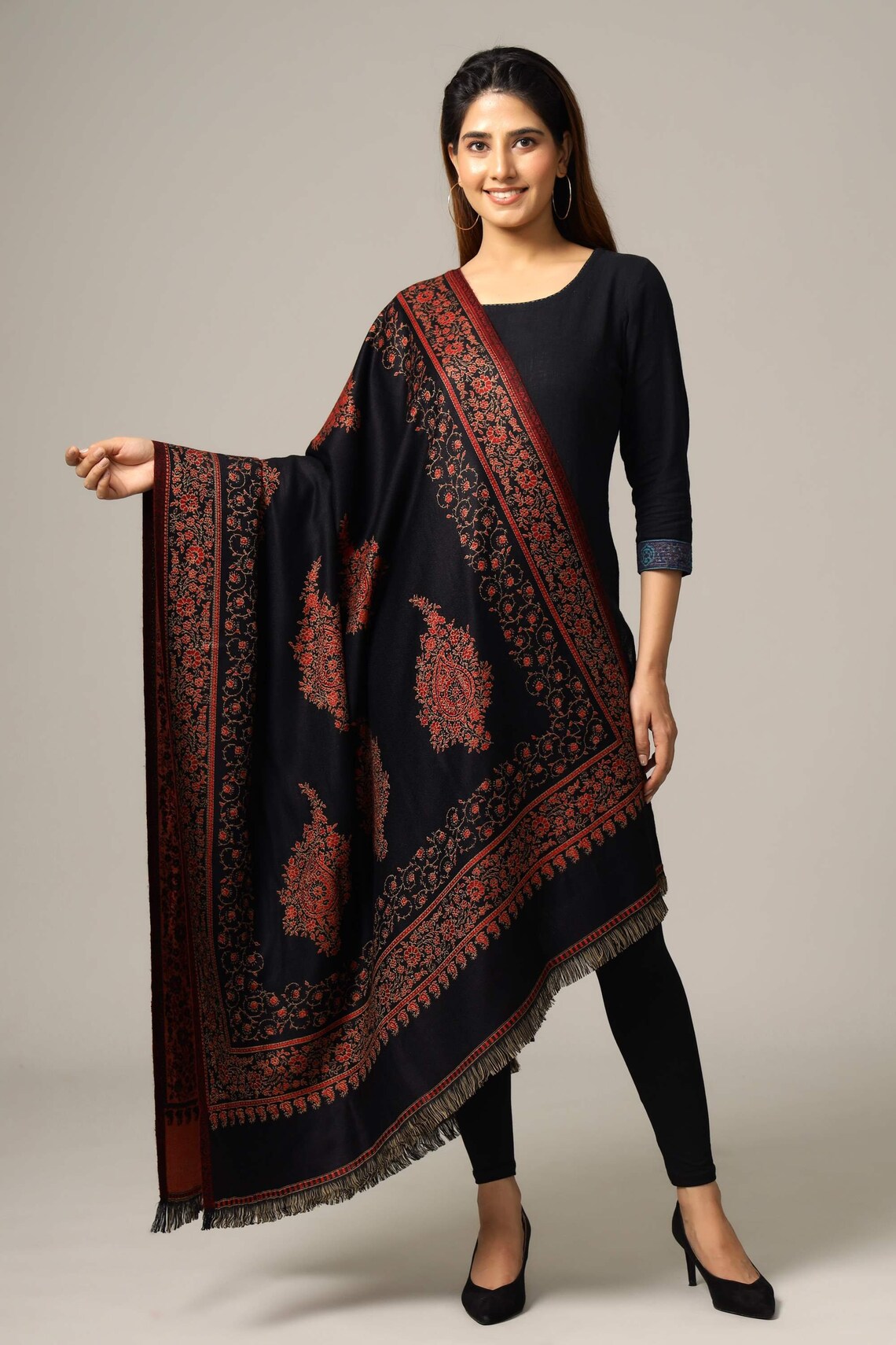Indian Wool Shawl Designer Shawl Handmade Shawl Fashionable - Etsy