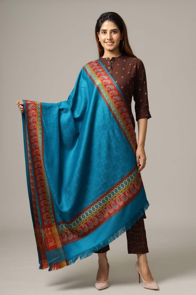 Indian Wool Shawl, Designer Shawl, Handmade Shawl, Fashionable Wool ...