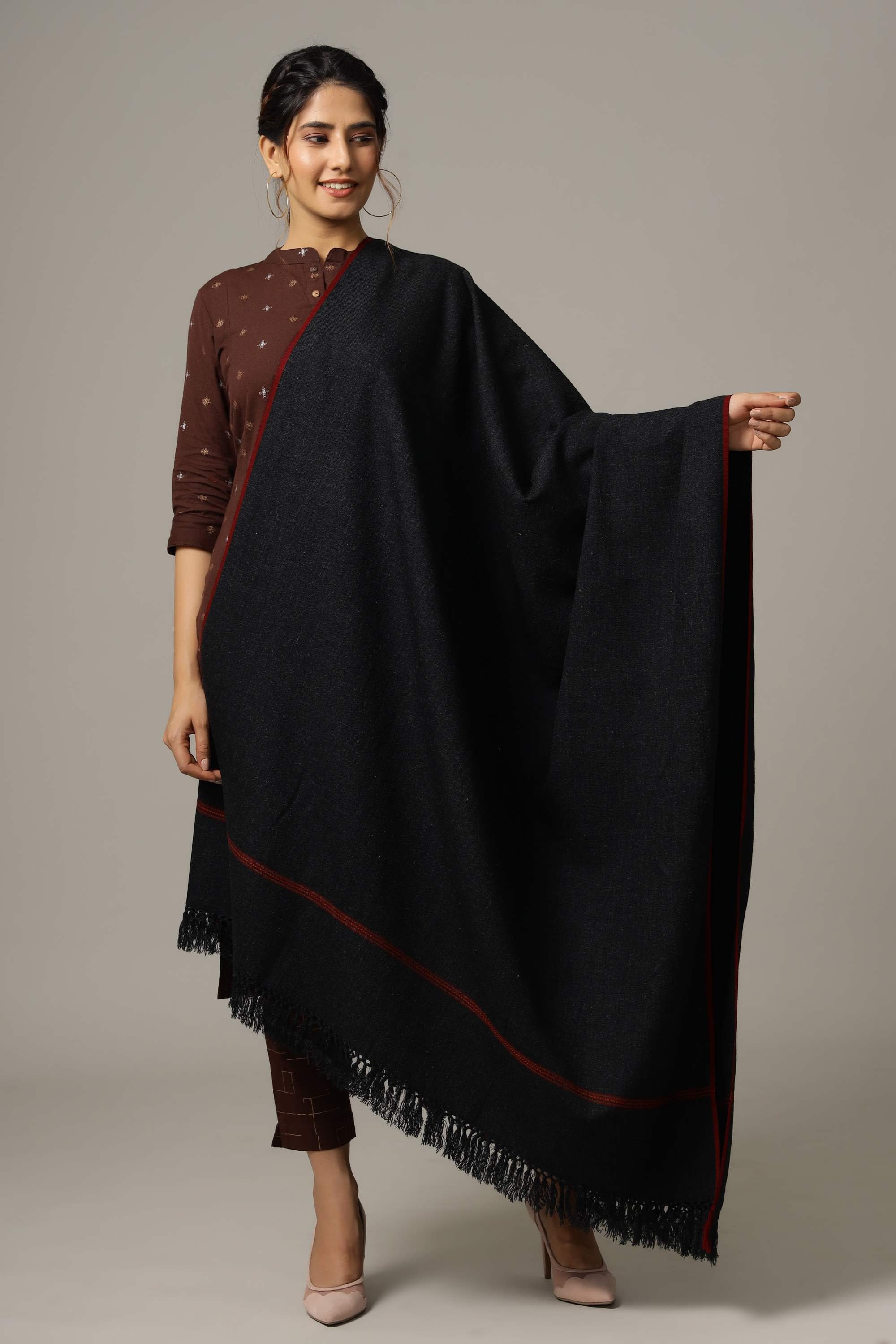 Women Large Kullu Weave Fine Wool Shawl Warm Indian Handmade - Etsy