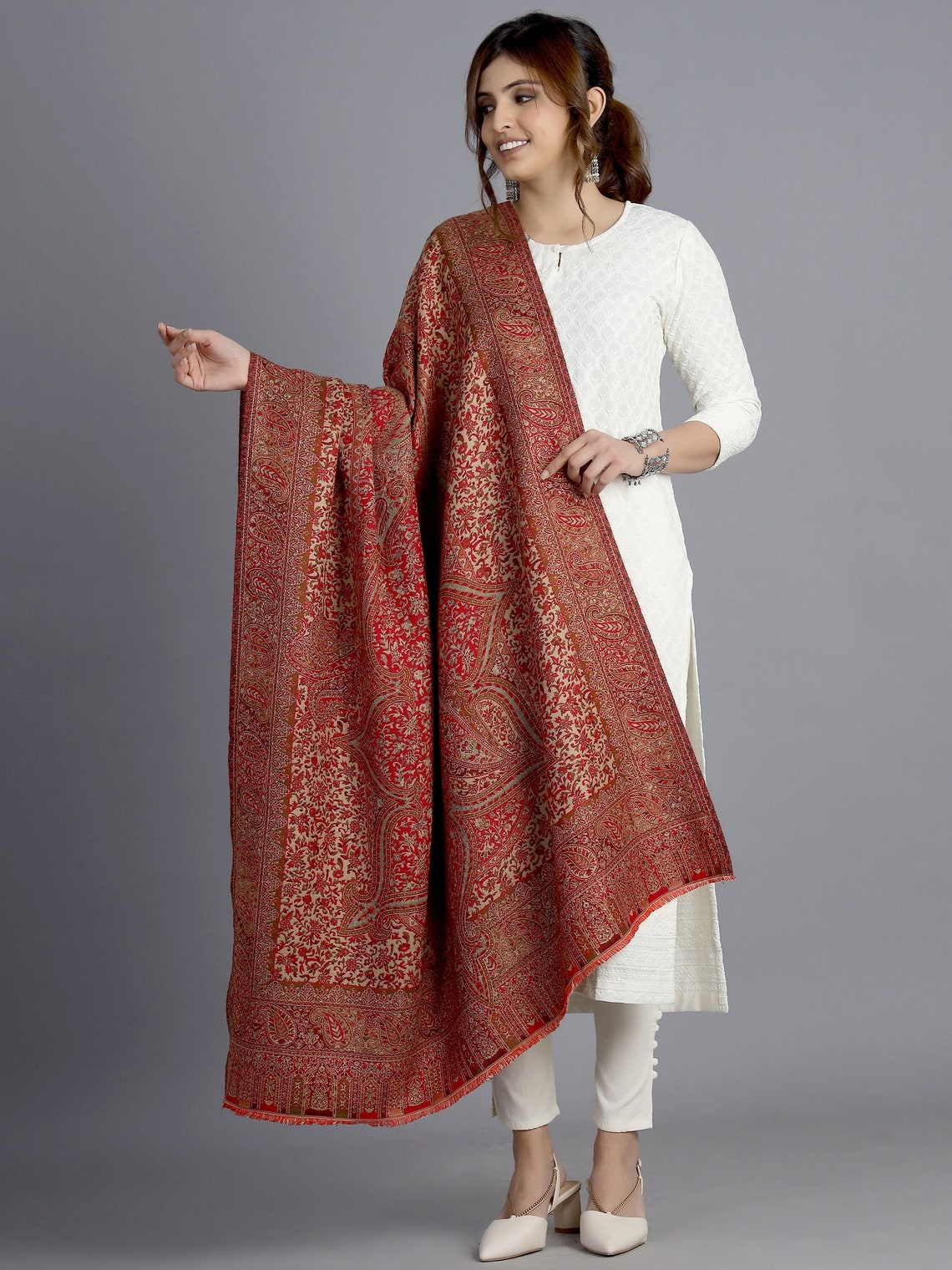 Pashmina Shawl Jamawar Shawl India Cashmere Yak Wool Scarf - Etsy