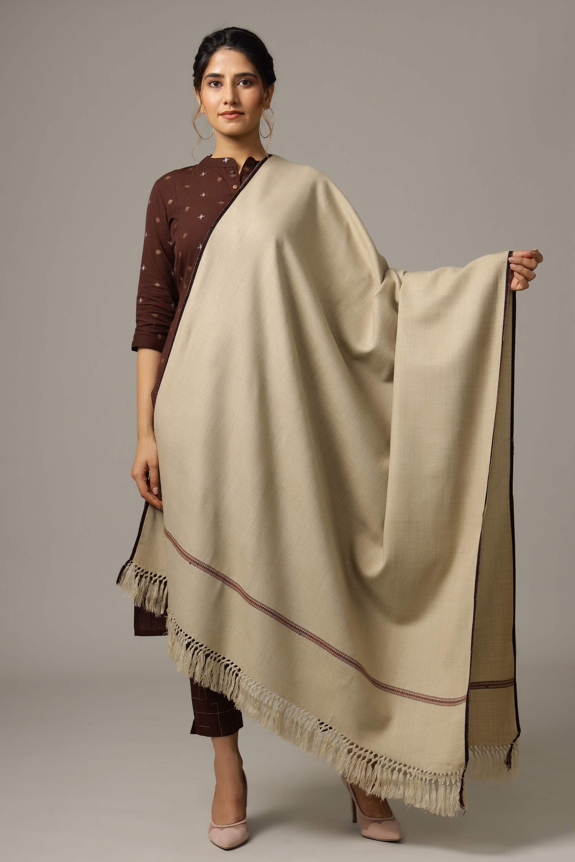 Women Large Kullu Weave Fine Wool Shawl Warm Indian Handmade - Etsy
