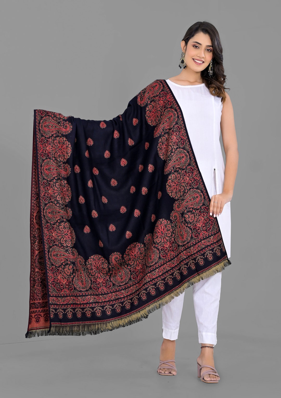 Indian Wool Shawl, Pashmina Scarf Wrap, Meditation Shawl Wrap Luxury ...