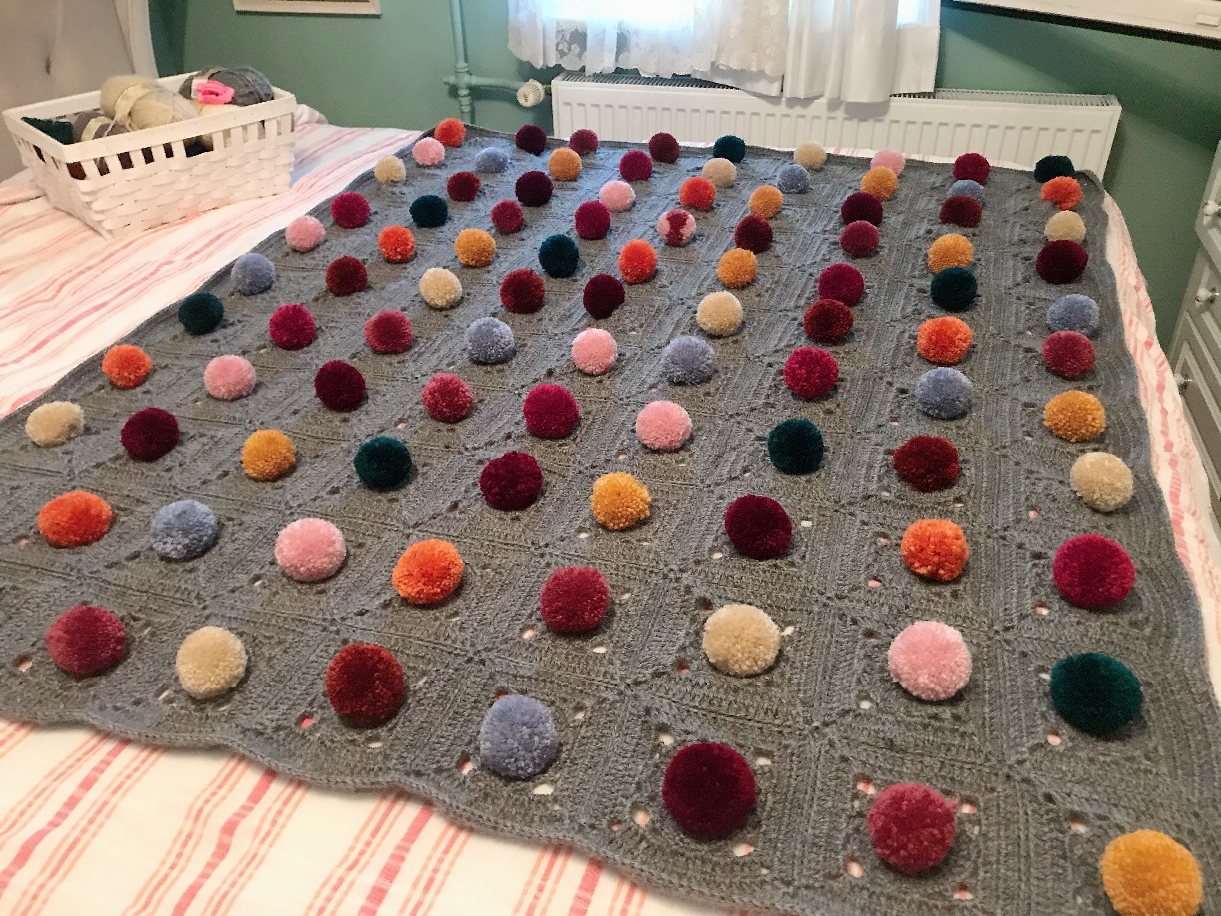 Crochet Blanket Handmade Afghan Granny Square Bedspread - Etsy