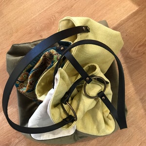 Large Double-sided Patchwork Tote Bag in Velvet & Linen With Genuine ...