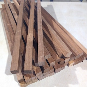 40 BLACK WALNUT 1/2" X 1/2" X 16" Square Wood Dowels. Kiln Dry, Sanded ...