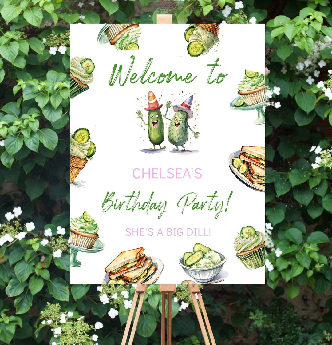 Big Dill Birthday Party Welcome Sign/poster Template Pickle Birthday ...
