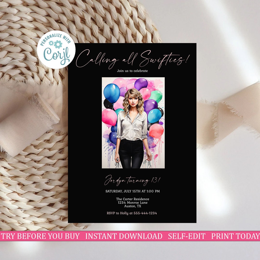 Calling All Swifties Taylor Swift Birthday Party Invitation Taylor Eras ...