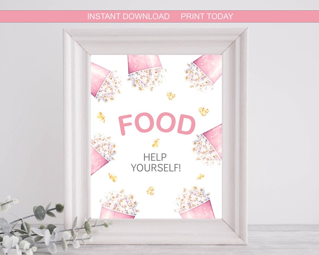 She's Ready to Pop Food Help Yourself Sign/decor Popcorn Girl Baby ...