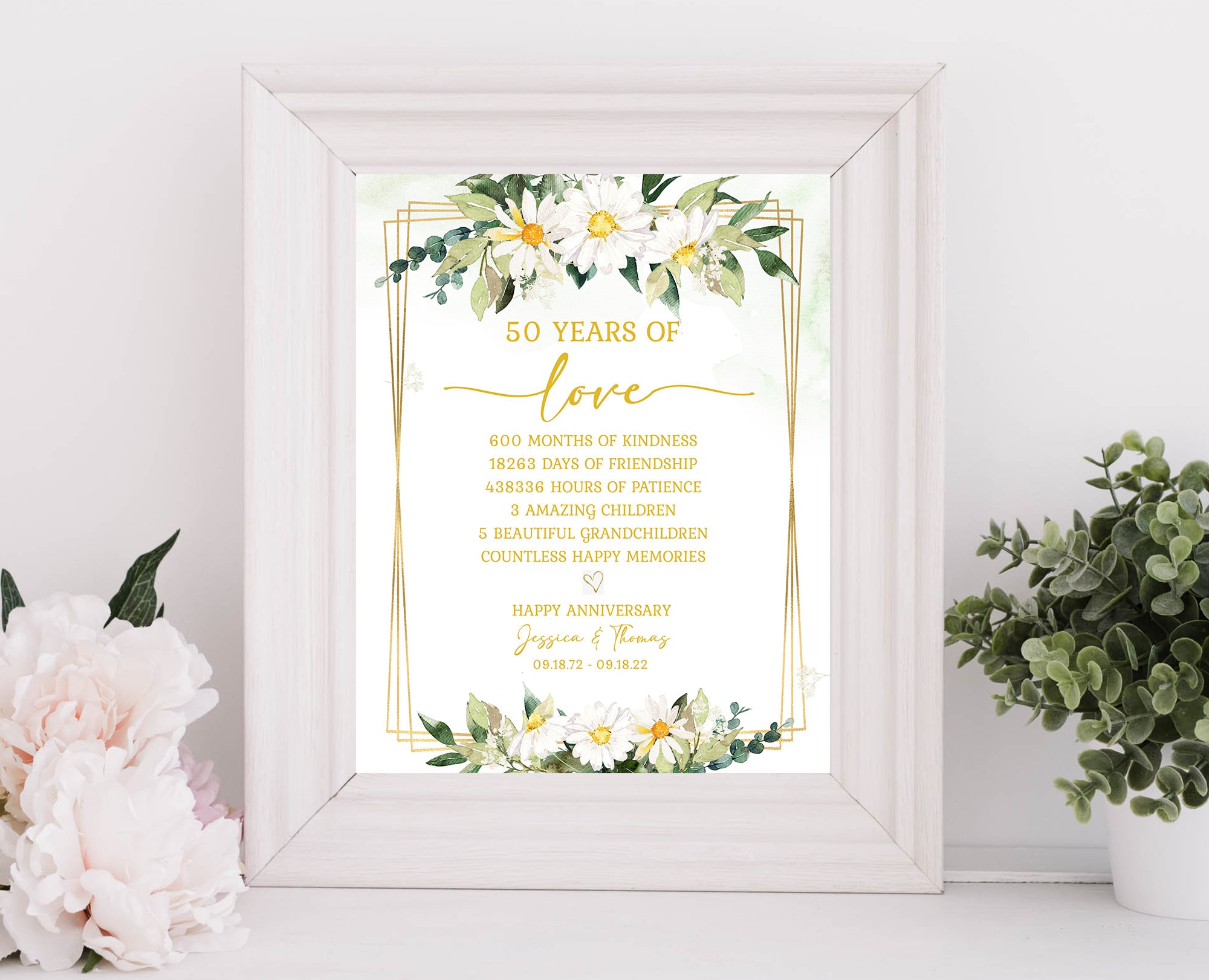 Certificados Imprimibles Para Completar Para El 50 Aniversario De Bodas