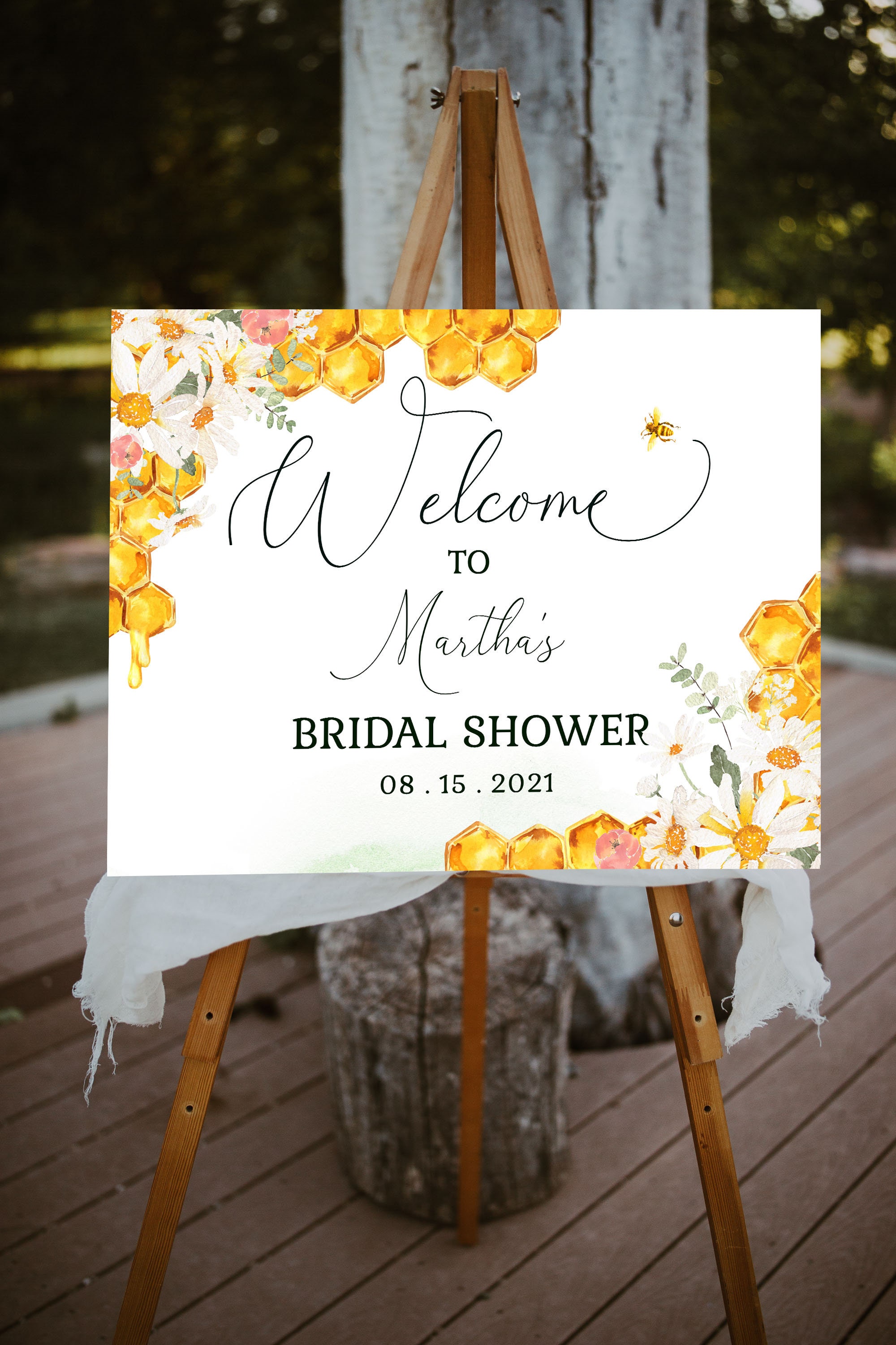 Meant to Bee Bridal Shower Welcome Sign Template Honey Bee | Etsy