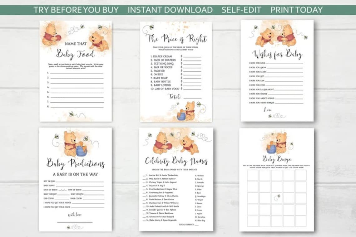 Winnie The Pooh Gender Reveal Bundle A Little Hunny Is On The Etsy