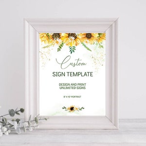 Sunflower Custom Sign Template Our Little Sunflower is Turning - Etsy