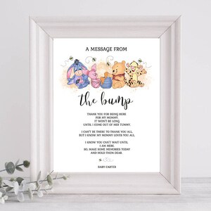 Winnie the Pooh Baby Shower Sign: Message From the Bump (digital ...