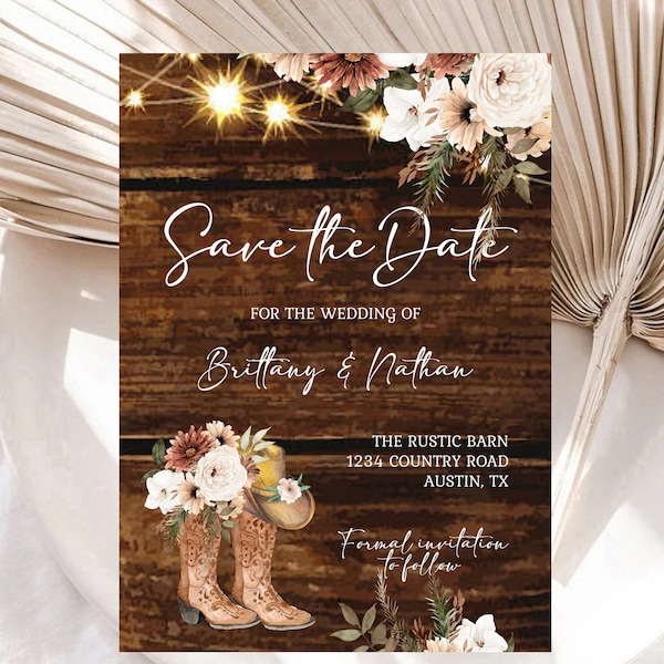 Rustic Save the Date - Etsy